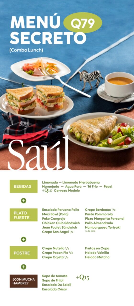 Menú Saúl Bistro